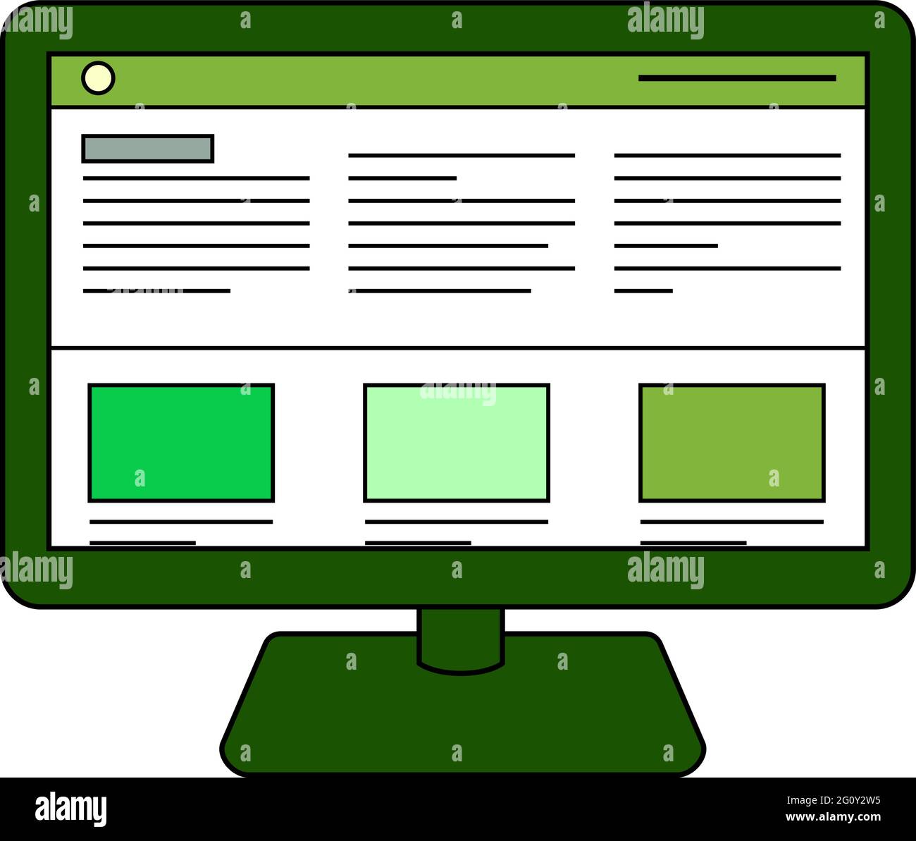 This is a illustration of Website screen view with PC Stock Vector ...