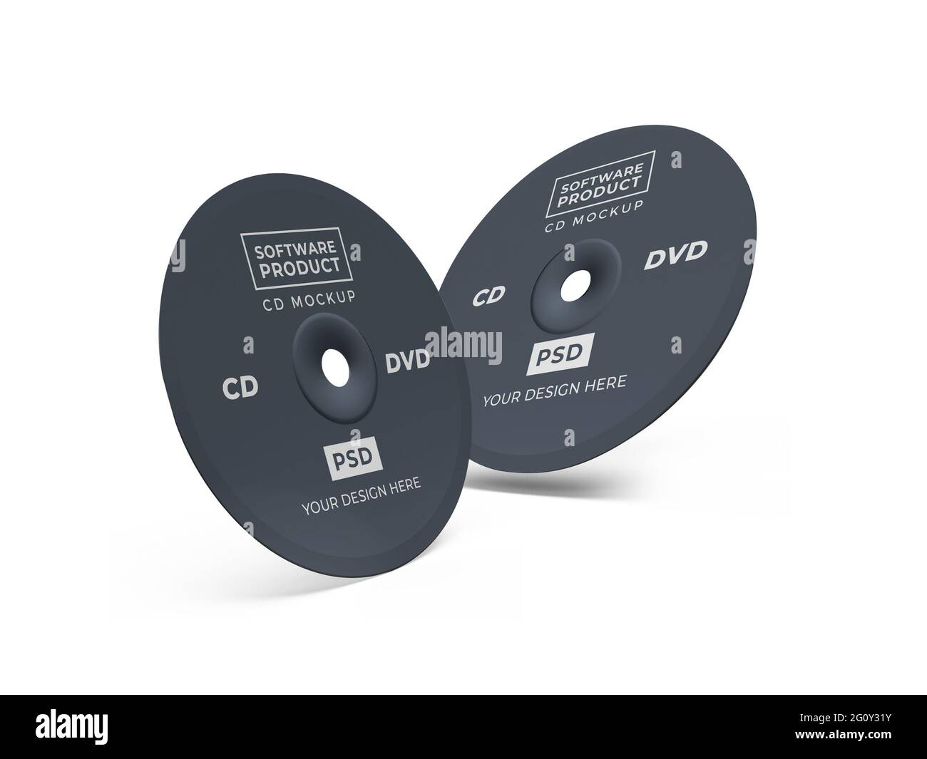 Compact Disc 3D Illustration Mockup Scene on Isolated Background. CD or ...
