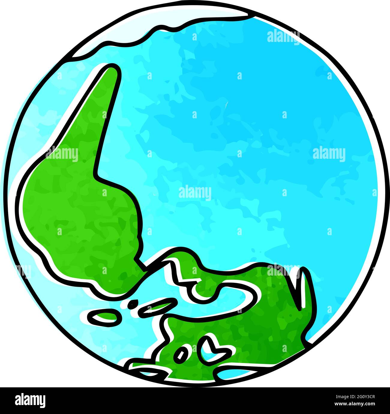 This is a illustration of Hand-painted texture style earth Stock Vector ...