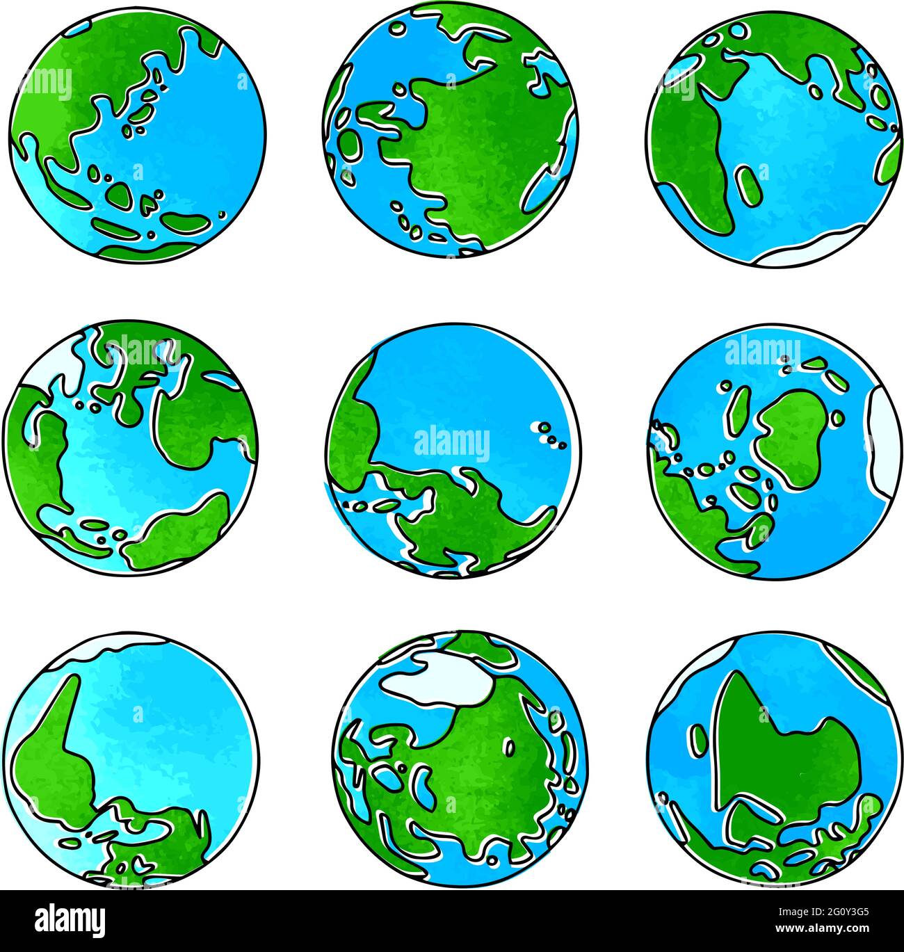 This is a illustration of Hand-painted texture style earth Stock Vector ...