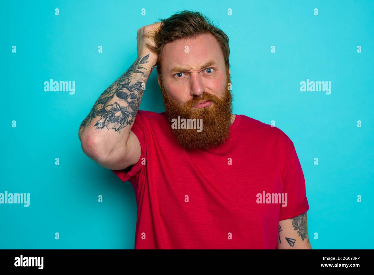 Confused man beard hi-res stock photography and images - Alamy