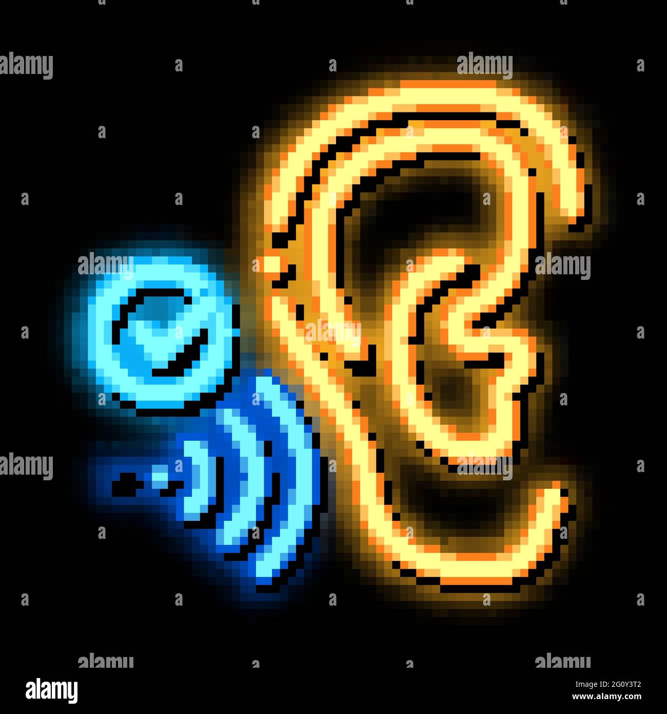Good Hearing Perception neon glow icon illustration Stock Vector Image ...