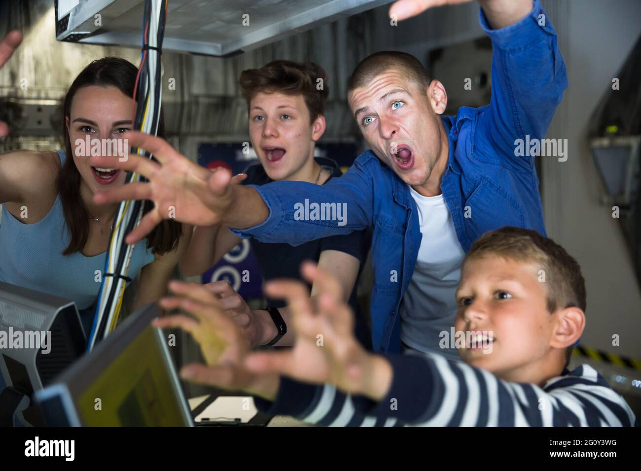 Cheerful parents son fun time hi-res stock photography and images - Alamy