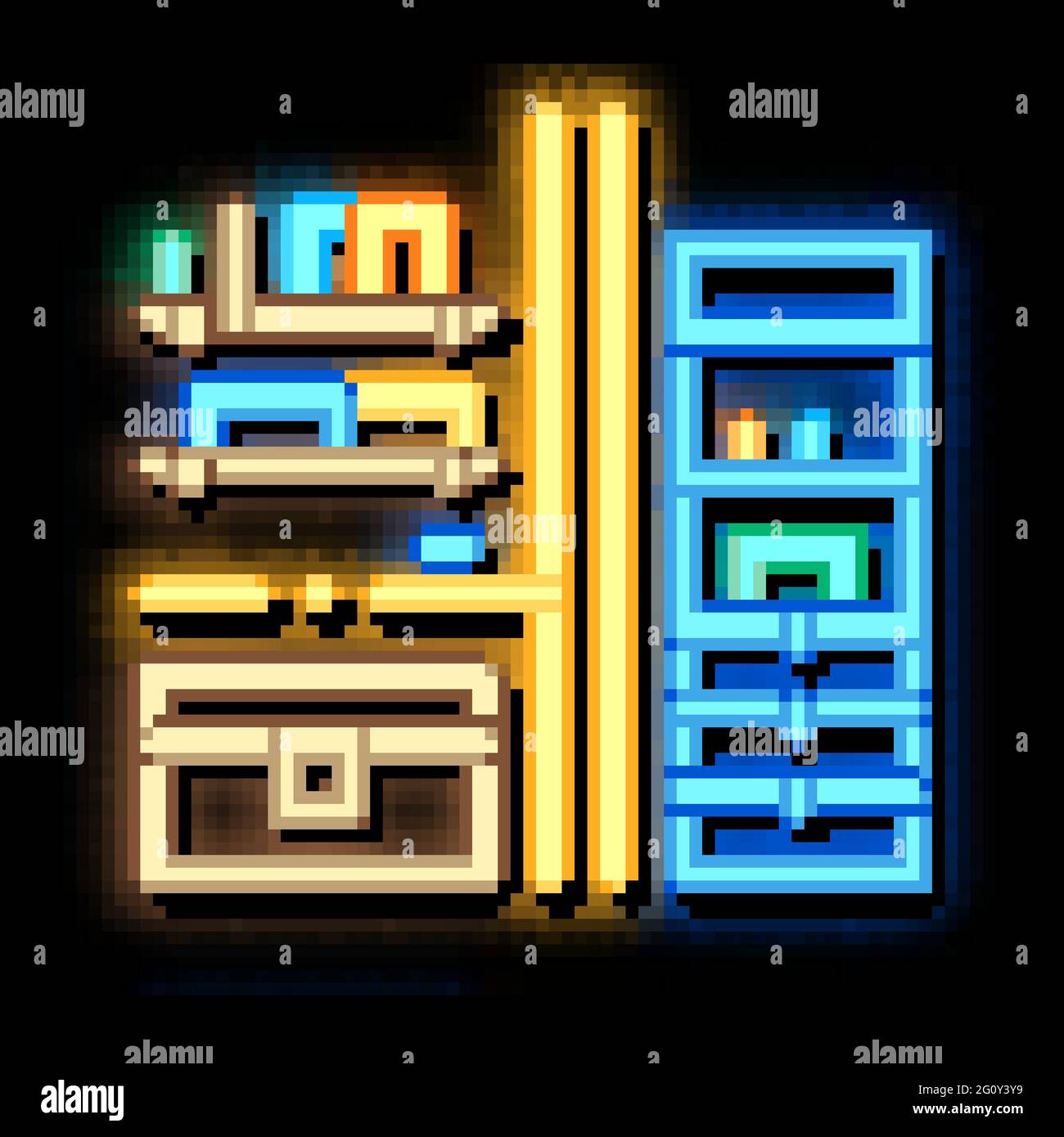 Drawing office desk wooden drawer Stock Vector Images - Alamy