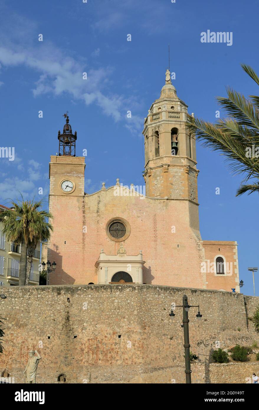 Church of Sant Bartolomé and Santa Tecla located on the promenade of ...