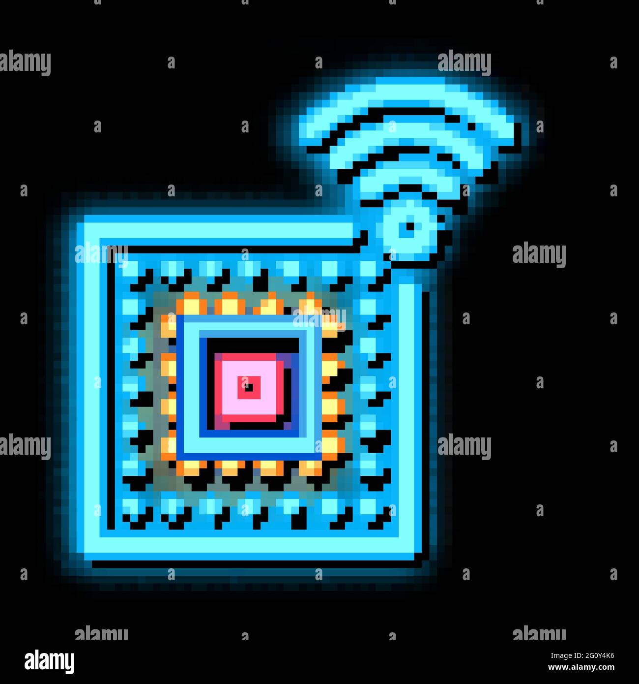 Microchip neon glow icon illustration Stock Vector Image & Art - Alamy