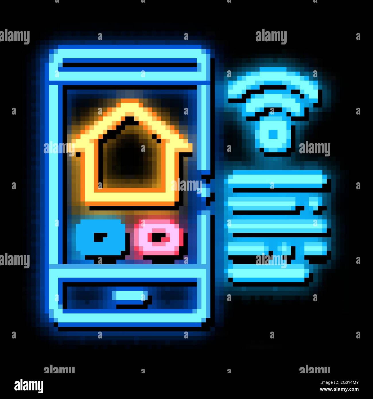 Phone and Internet neon glow icon illustration Stock Vector Image & Art ...