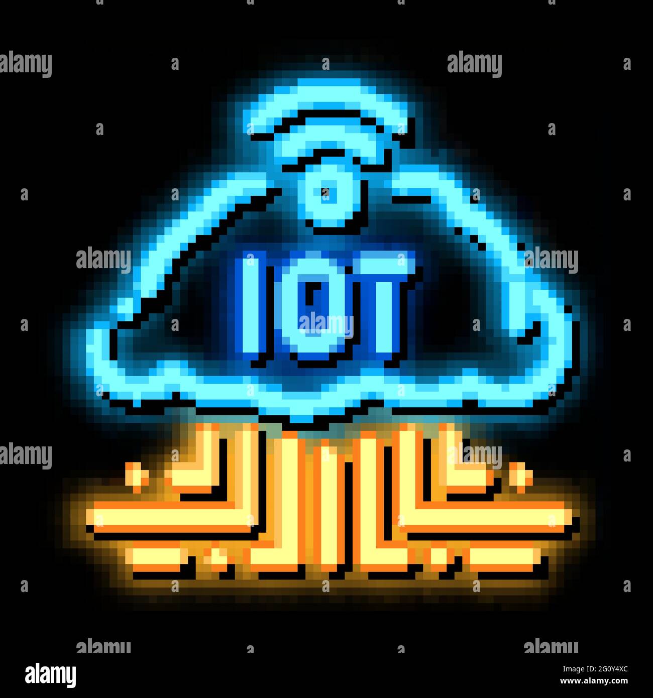 Internet of Things neon glow icon illustration Stock Vector Image & Art ...