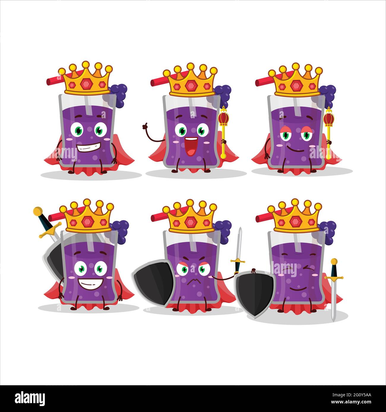 A Charismatic King grapes juice cartoon character wearing a gold crown ...