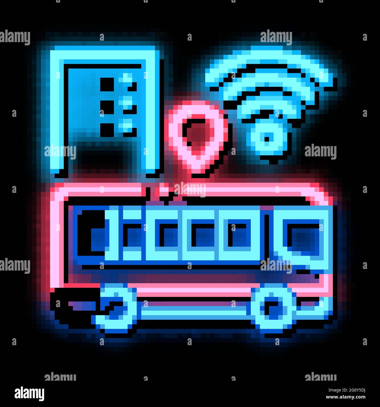 Bus Wi-Fi Signal neon glow icon illustration Stock Vector Image & Art ...