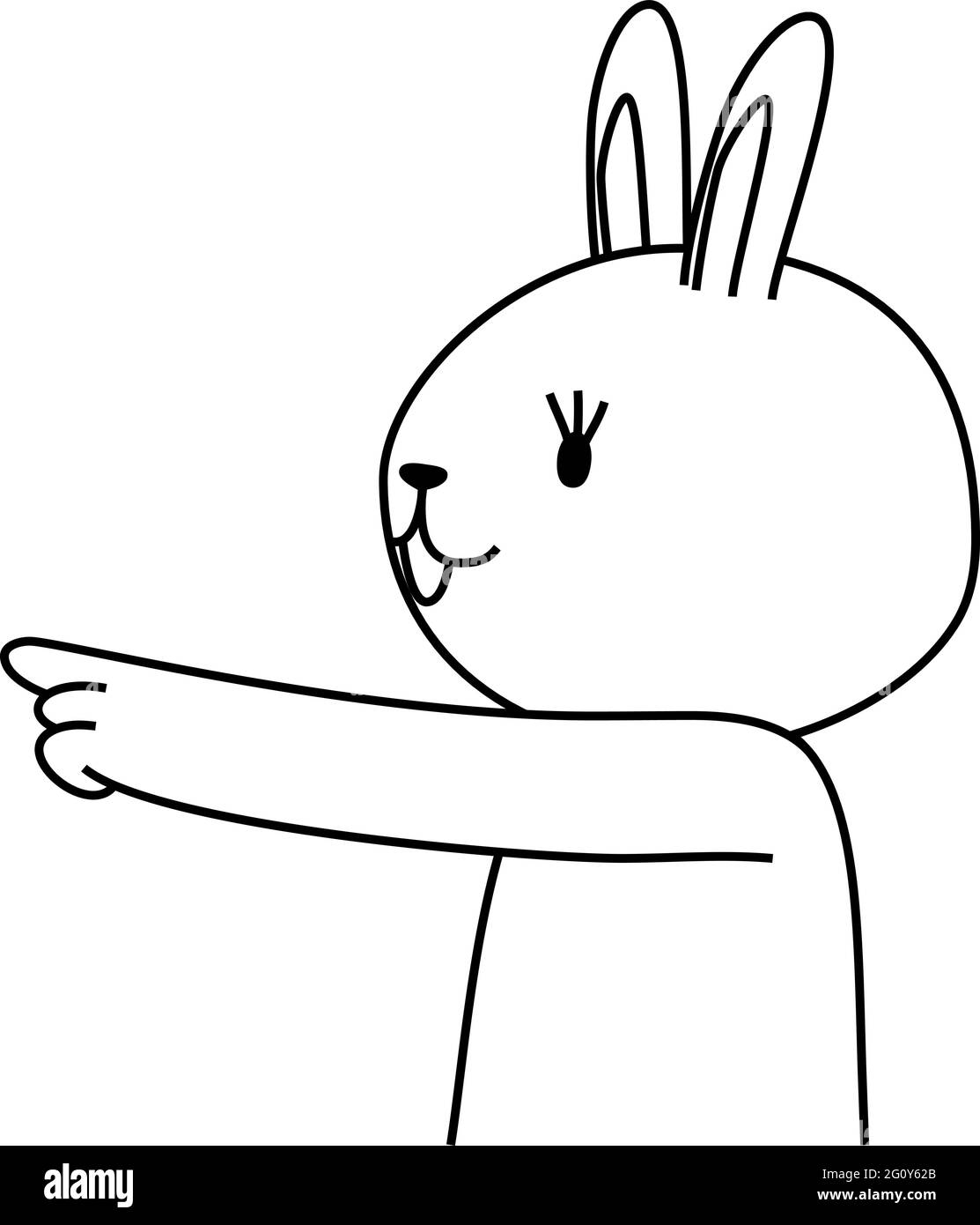 This is a illustration of rabbit that guides you by pointing your ...