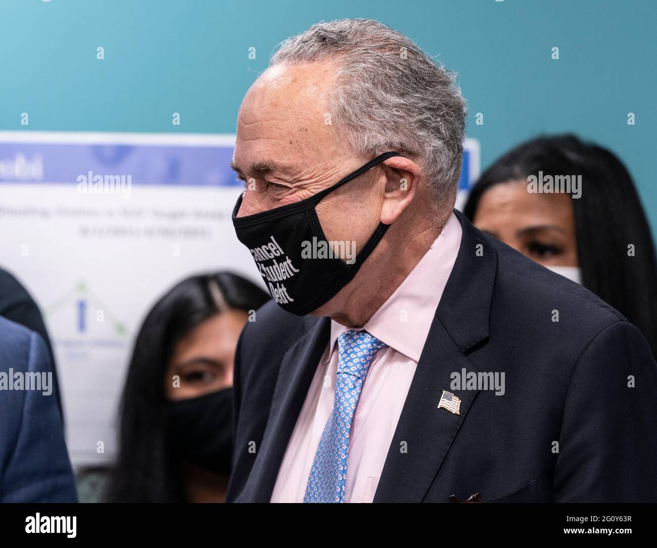 New York, NY - June 3, 2021: Senate Majority Leader Chuck Schumer ...