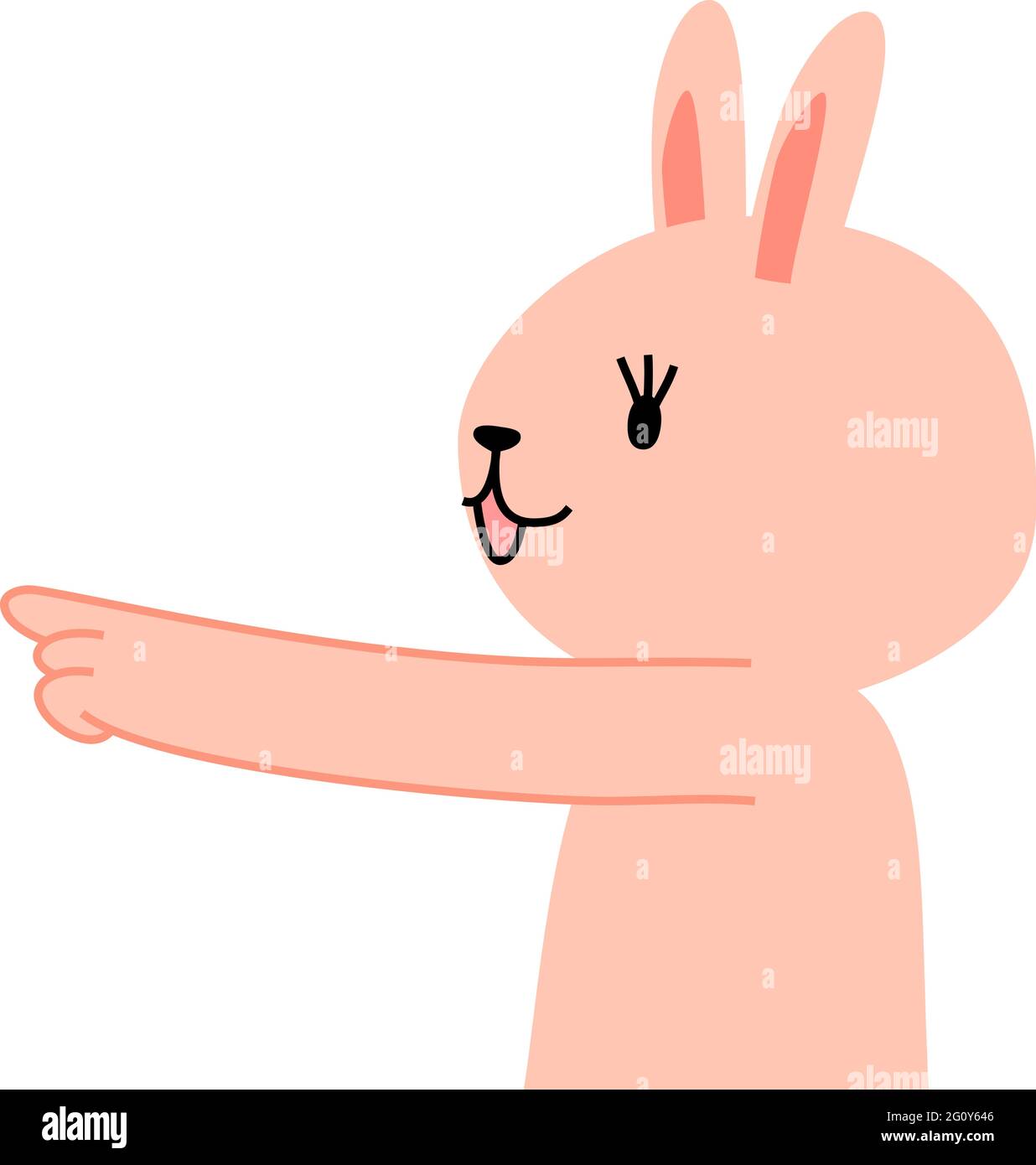 This is a illustration of rabbit that guides you by pointing your ...