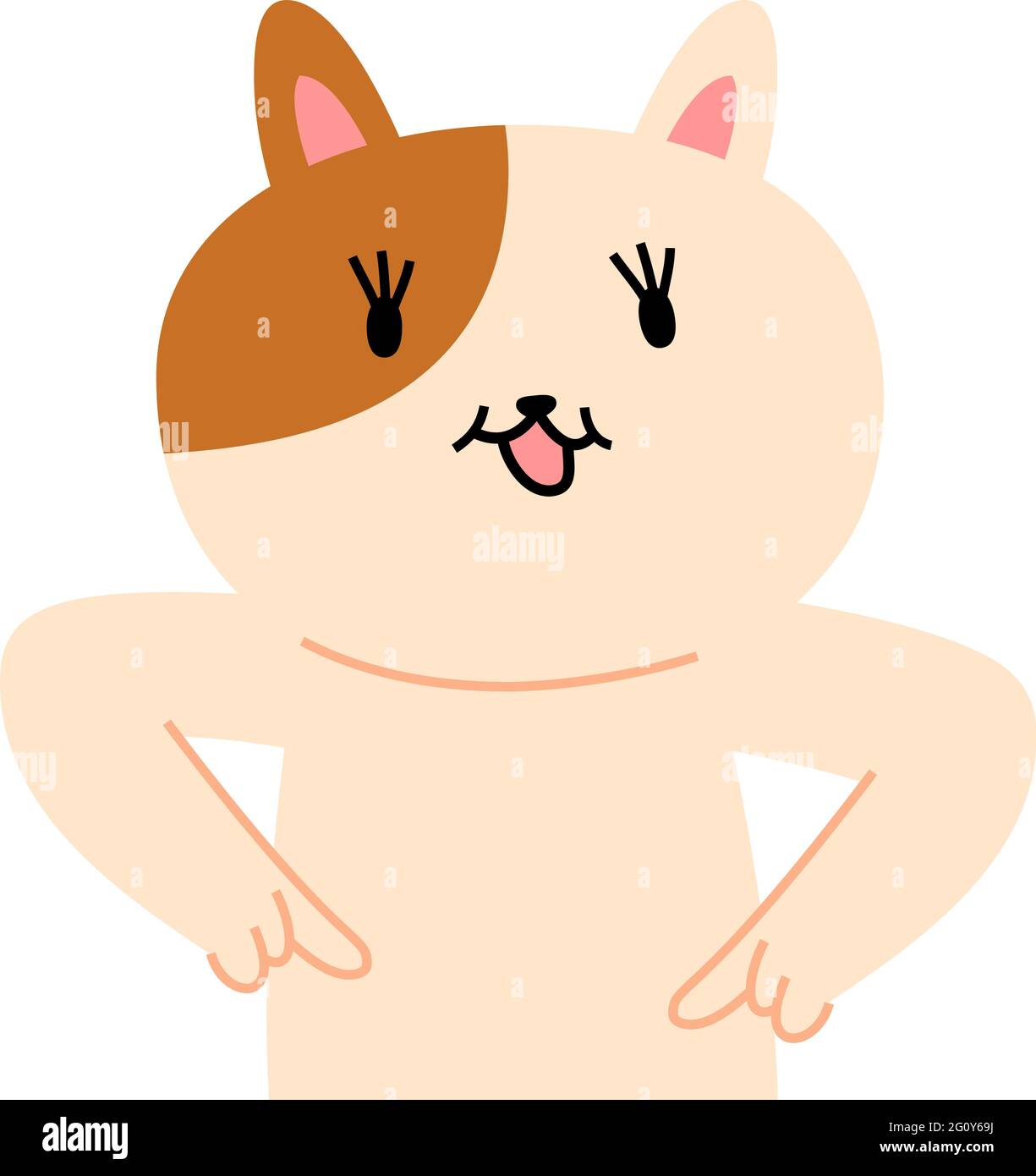 This is a illustration of cat that guides you by pointing your finger ...