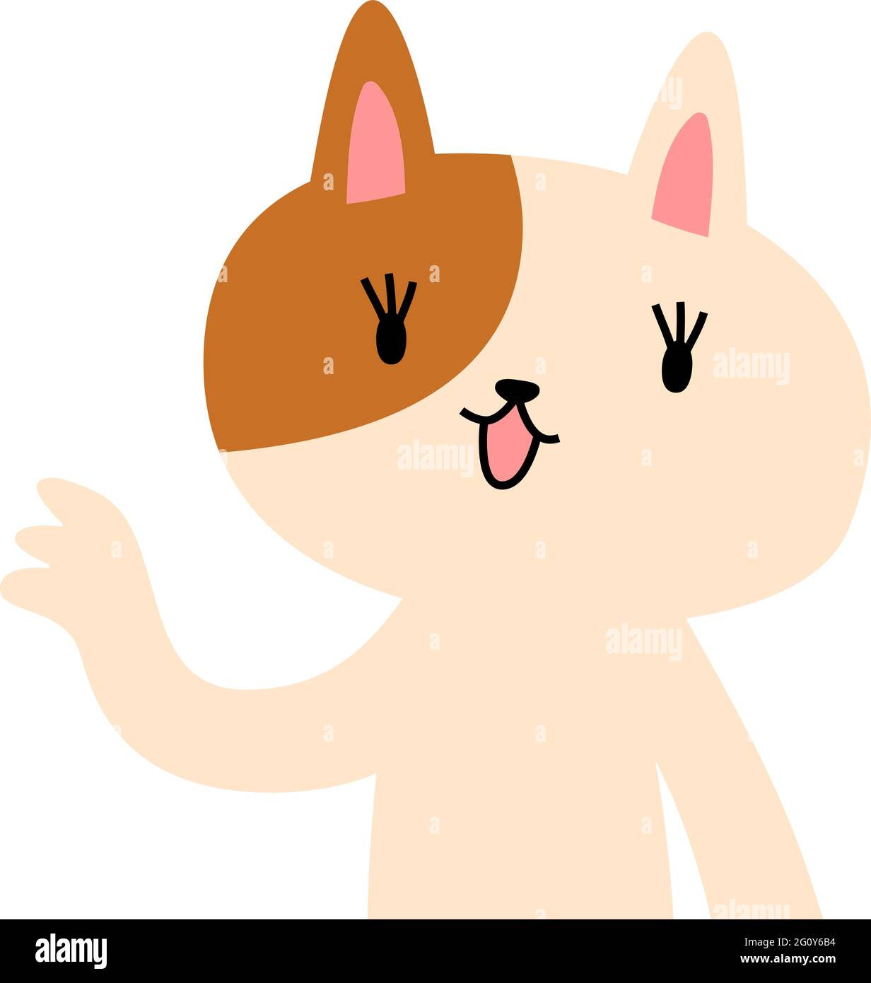 This is a illustration of cat that guides you by pointing your finger ...