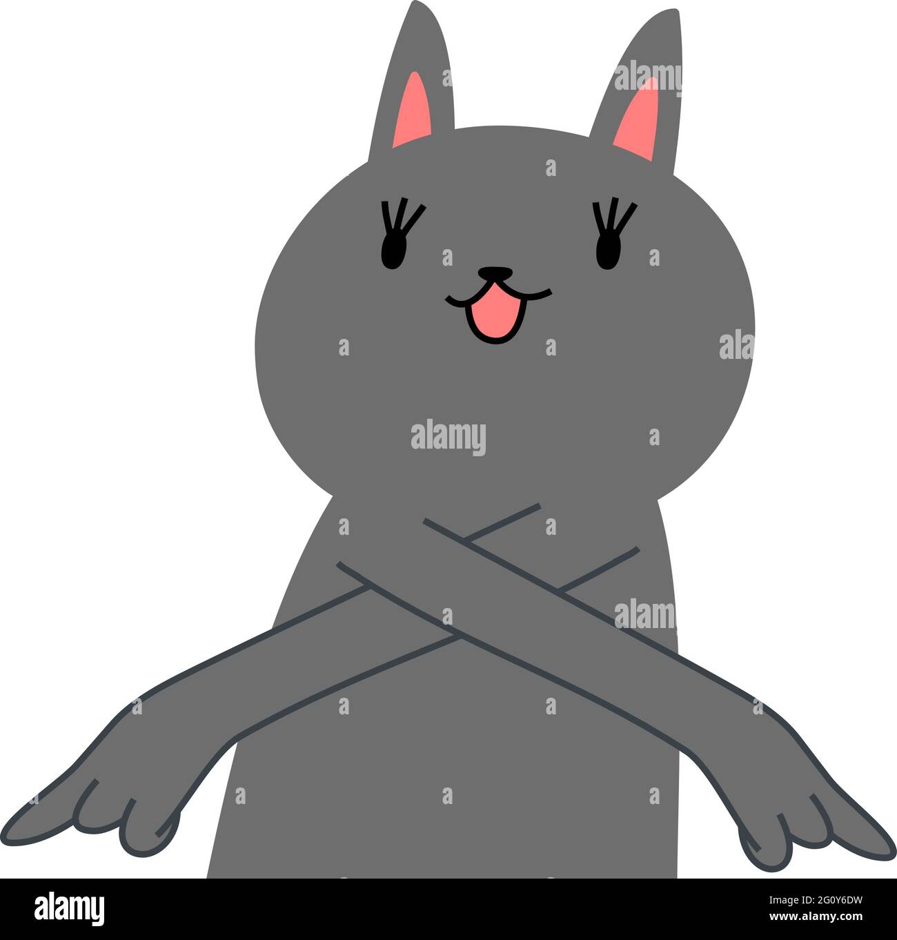 This is a illustration of cat that guides you by pointing your finger ...