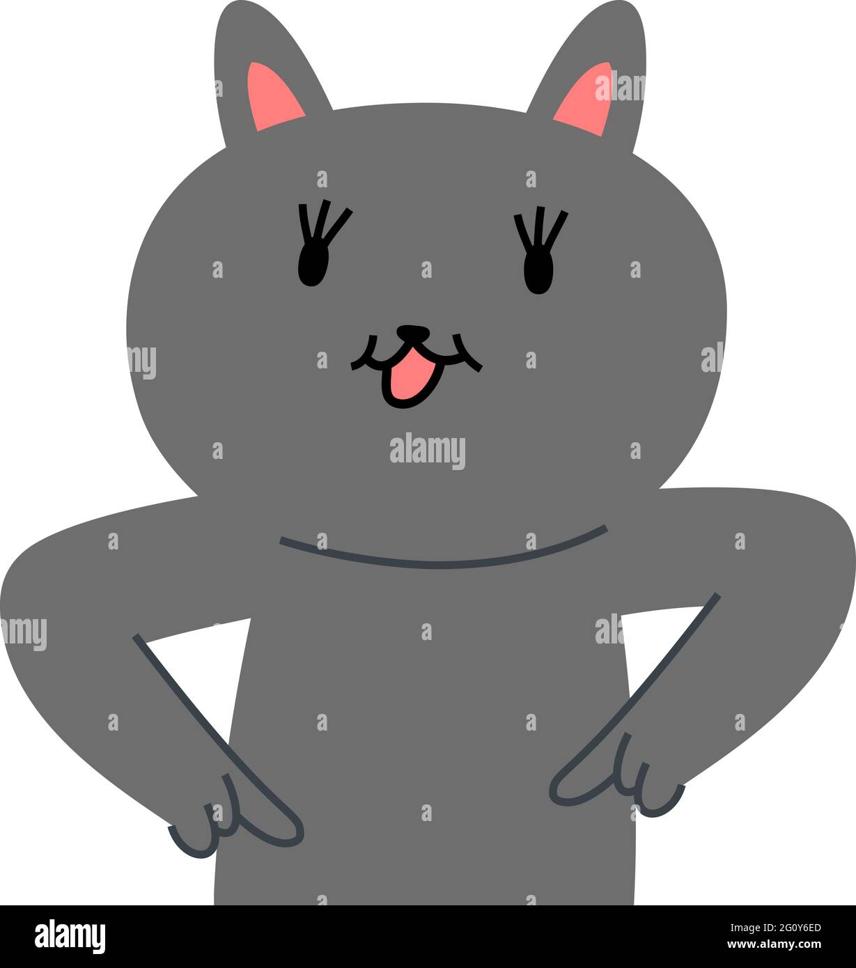 This is a illustration of cat that guides you by pointing your finger ...