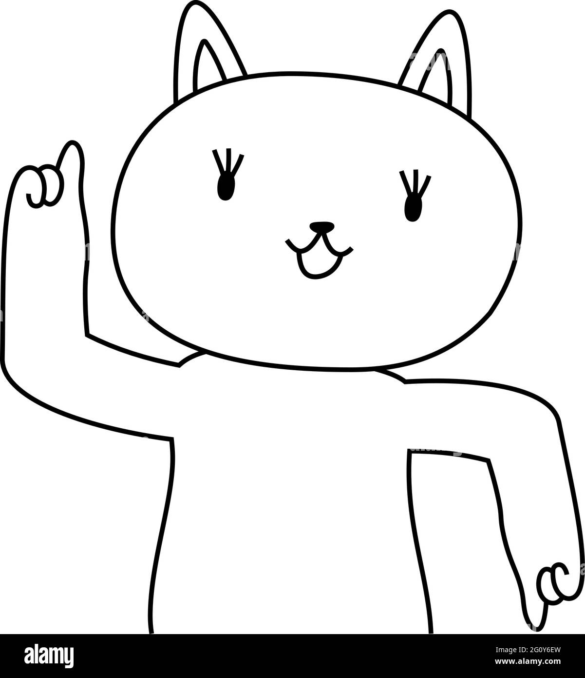 This is a illustration of cat that guides you by pointing your finger ...