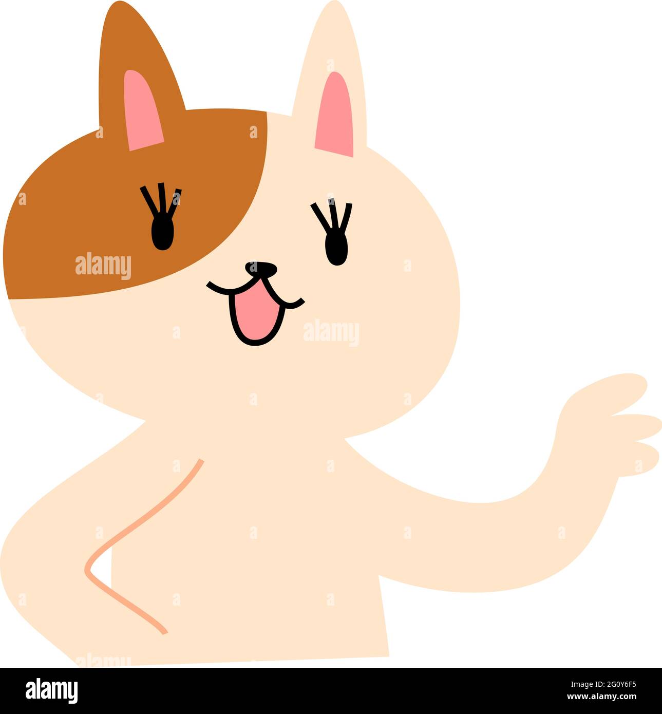 This is a illustration of cat that guides you by pointing your finger ...