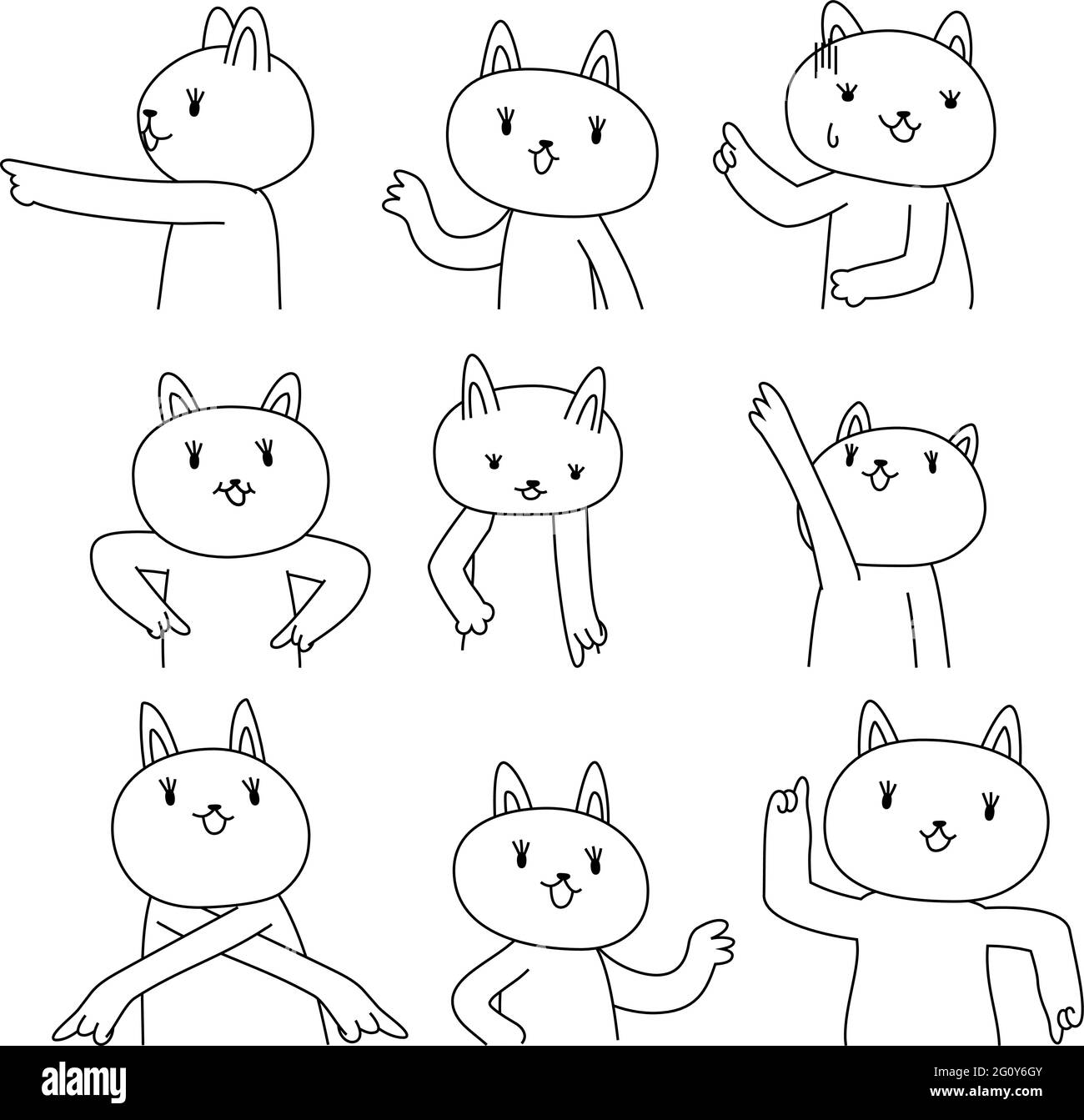 This is a illustration of cat that guides you by pointing your finger ...