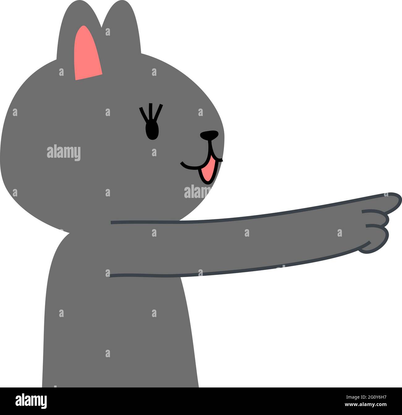 This is a illustration of cat that guides you by pointing your finger ...