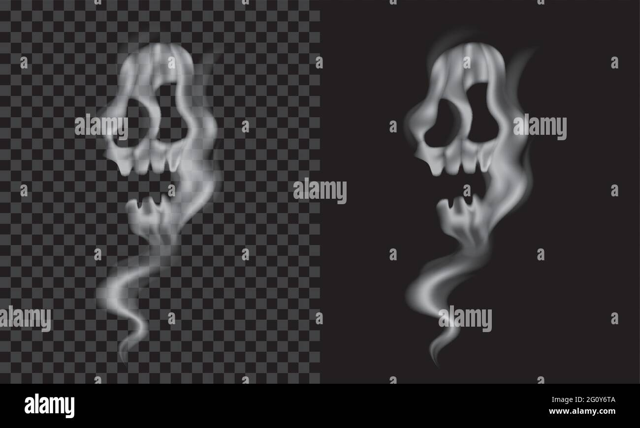 Vector skull shape smoke. With transparent effect, can apply on danger ...