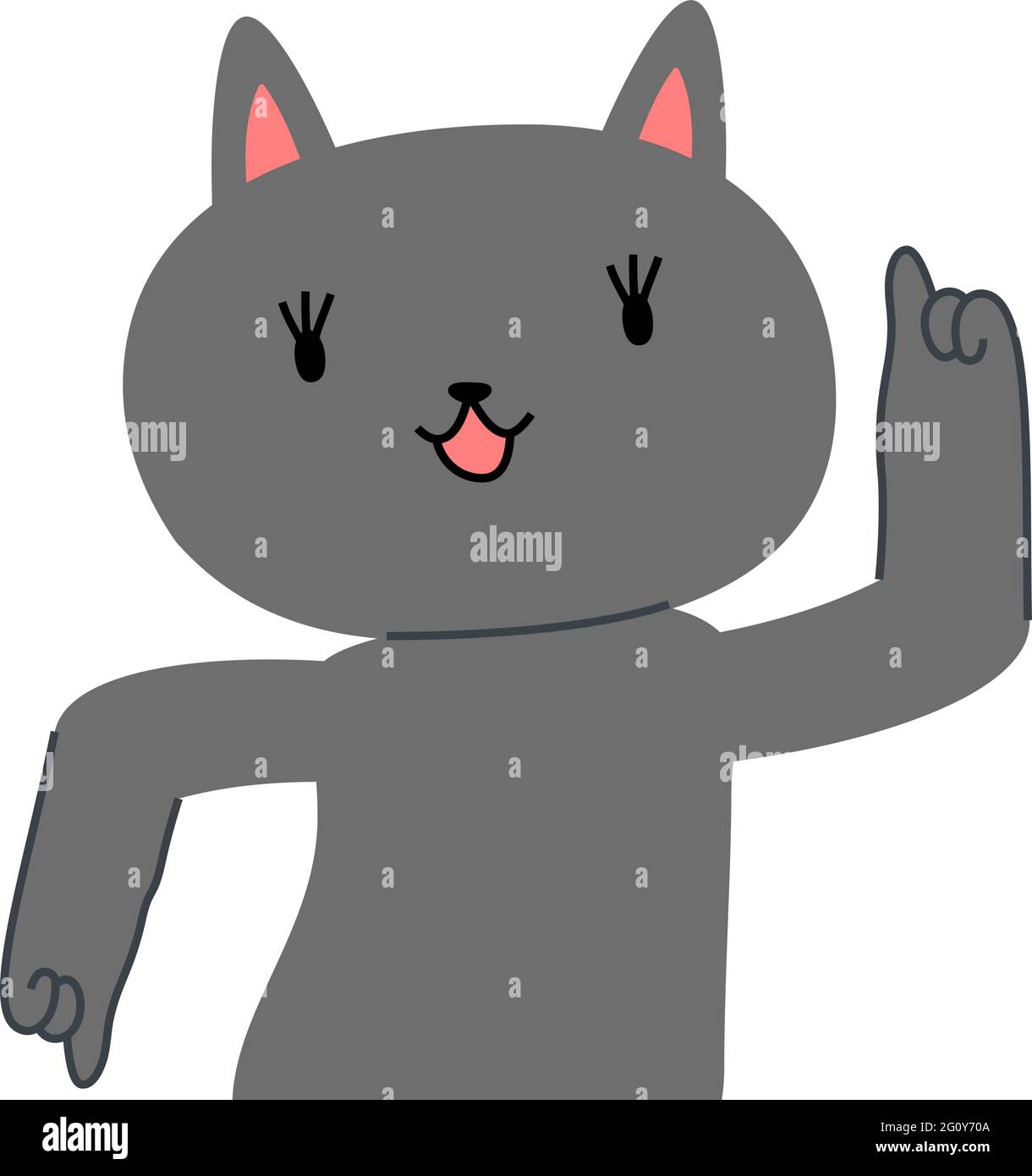 This is a illustration of cat that guides you by pointing your finger ...