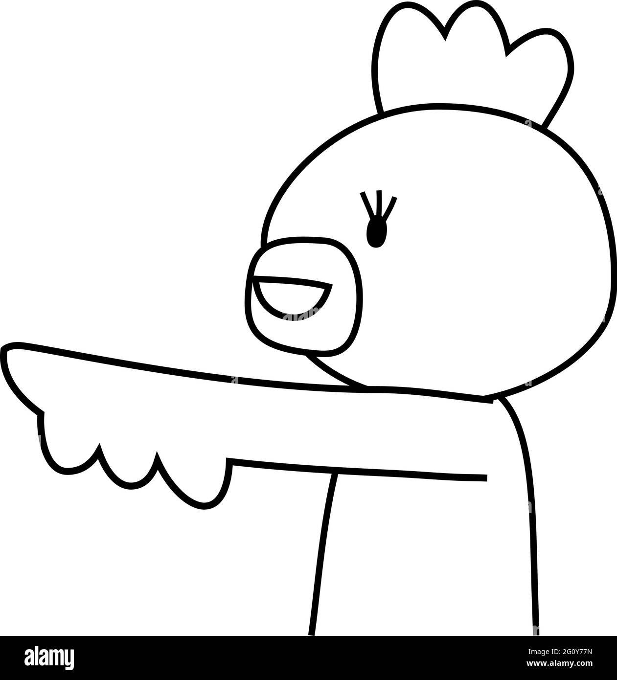 This is a illustration of chicken that guides you by pointing your ...