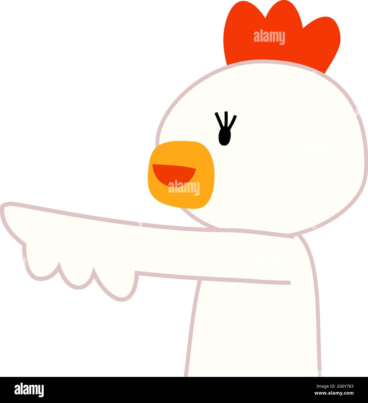 This is a illustration of chicken that guides you by pointing your ...