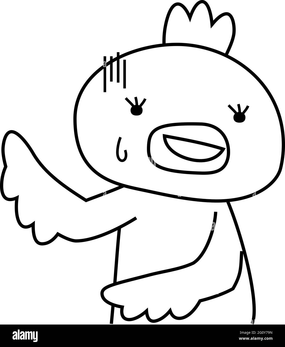 This is a illustration of chicken that guides you by pointing your ...