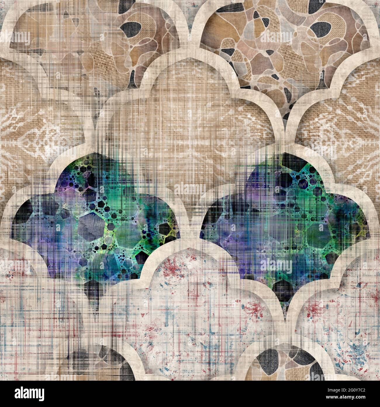 Seamless Moroccan inspired highly textured pattern for surface print ...