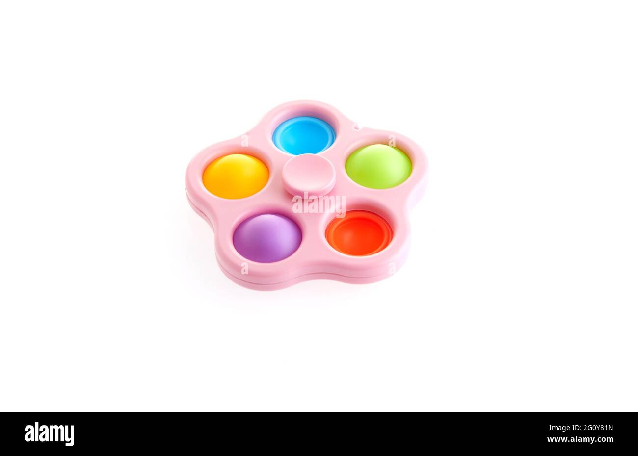 Colorful spinner and Push pop bubble sensory anti-stress toy, isolated ...