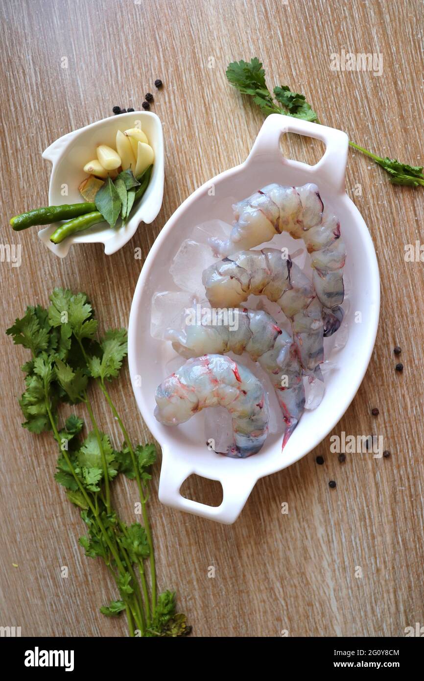 Cleaned, Peeled & Deveined Tiger Prawns or Asian tiger Shrimps. Also ...