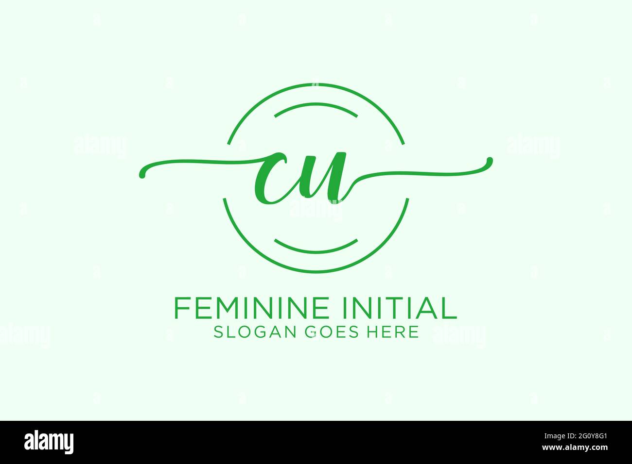 CU beauty monogram and elegant logo design handwriting logo of initial ...