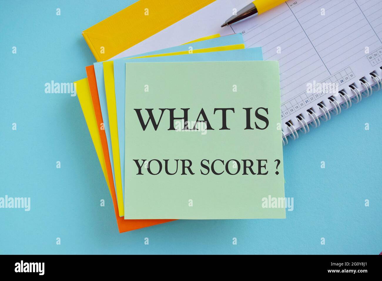 Handwriting text writing What Is Your Score Question. Concept meaning ...