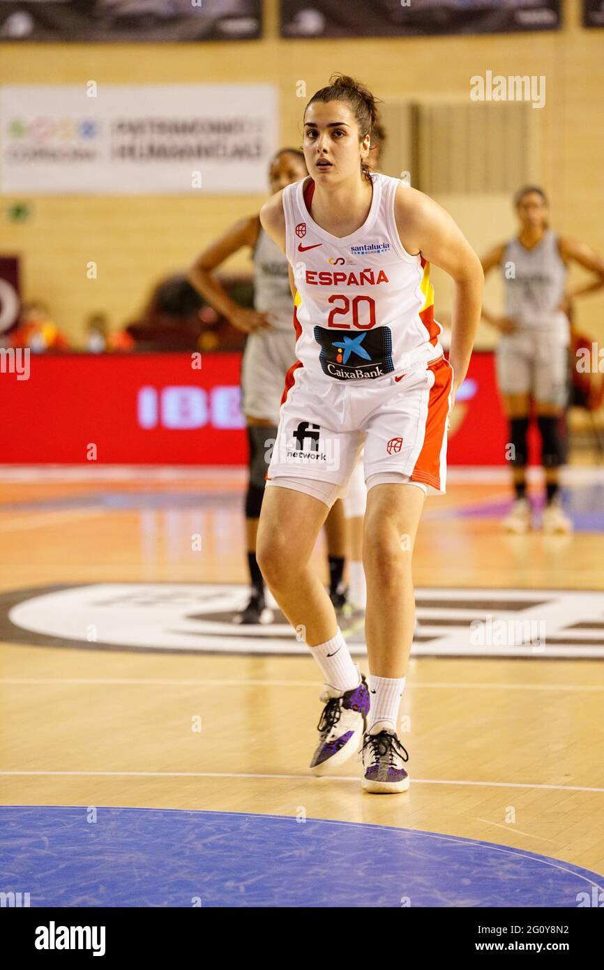 Paula Ginzo seen in action during a friendly women basketball match ...