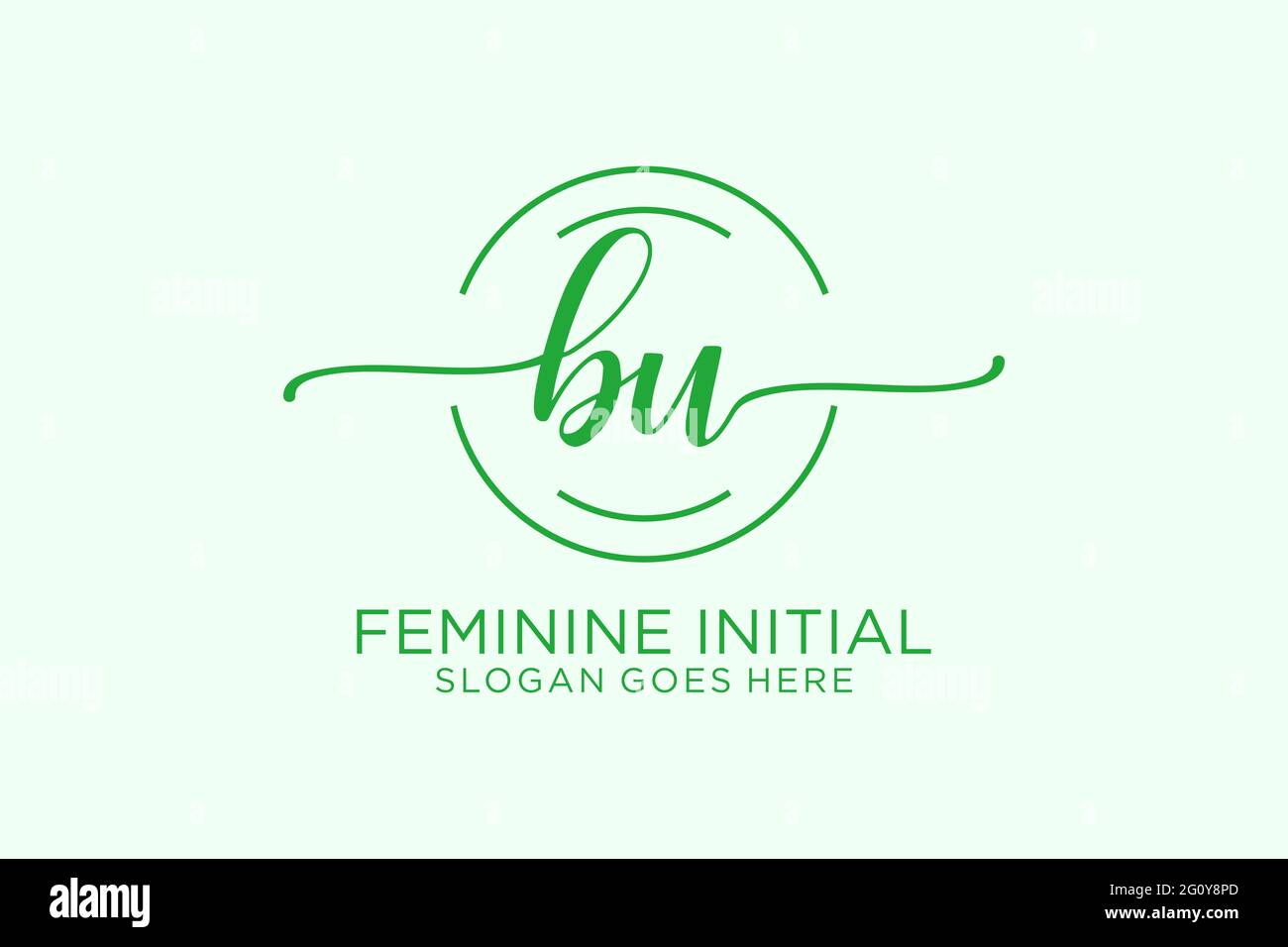 BU beauty monogram and elegant logo design handwriting logo of initial ...