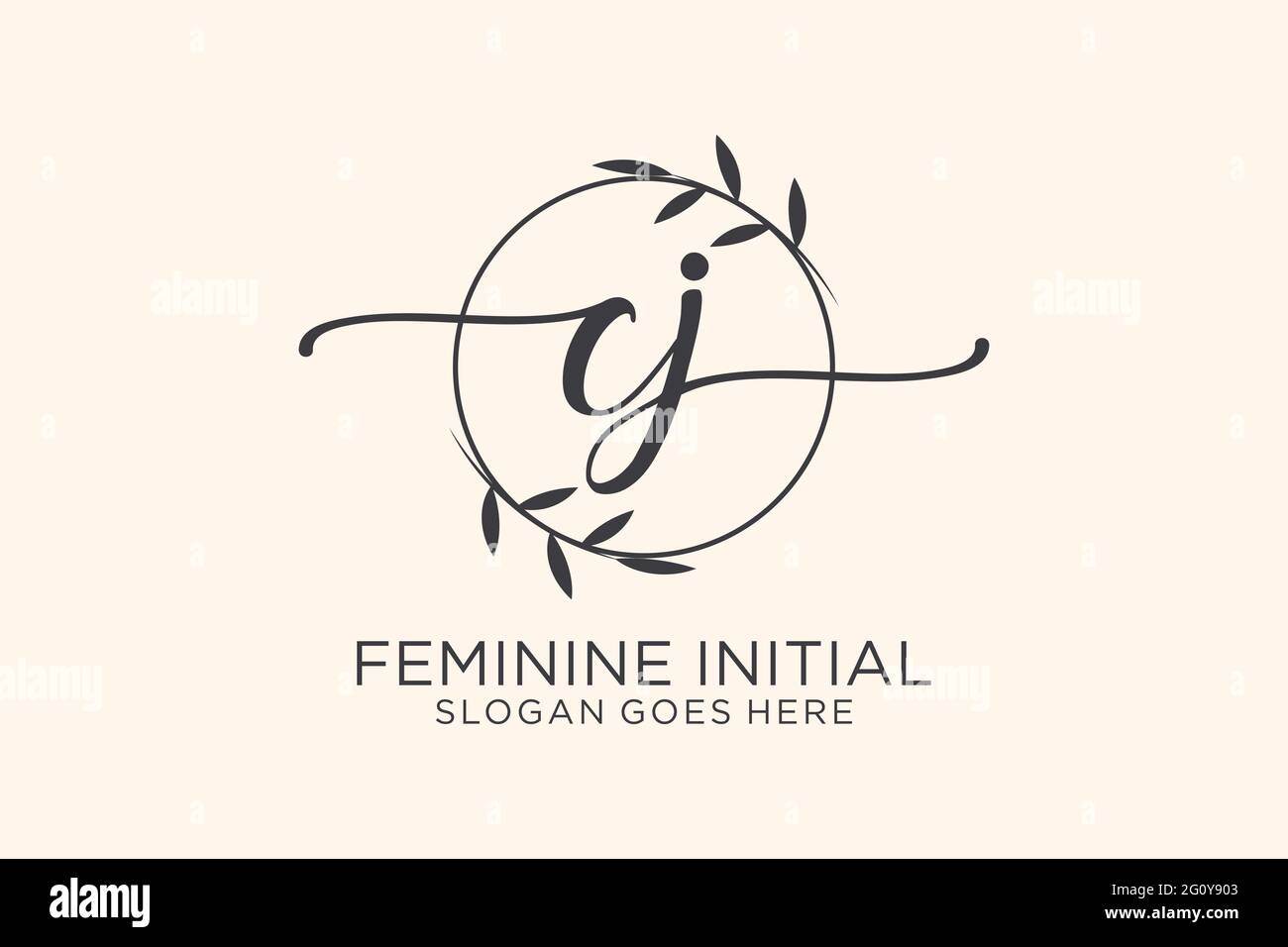 CJ beauty monogram and elegant logo design handwriting logo of initial ...