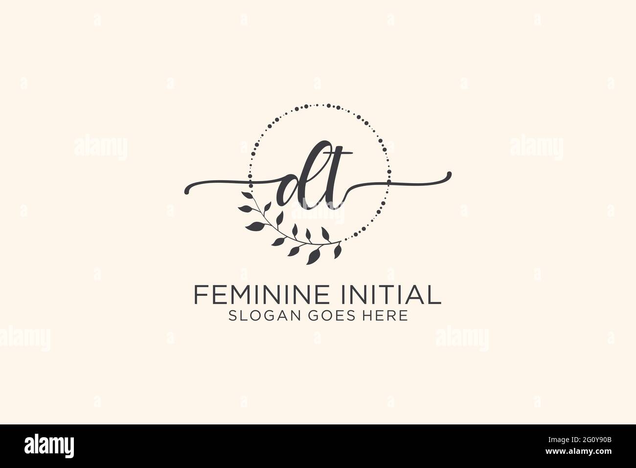 DT beauty monogram and elegant logo design handwriting logo of initial ...