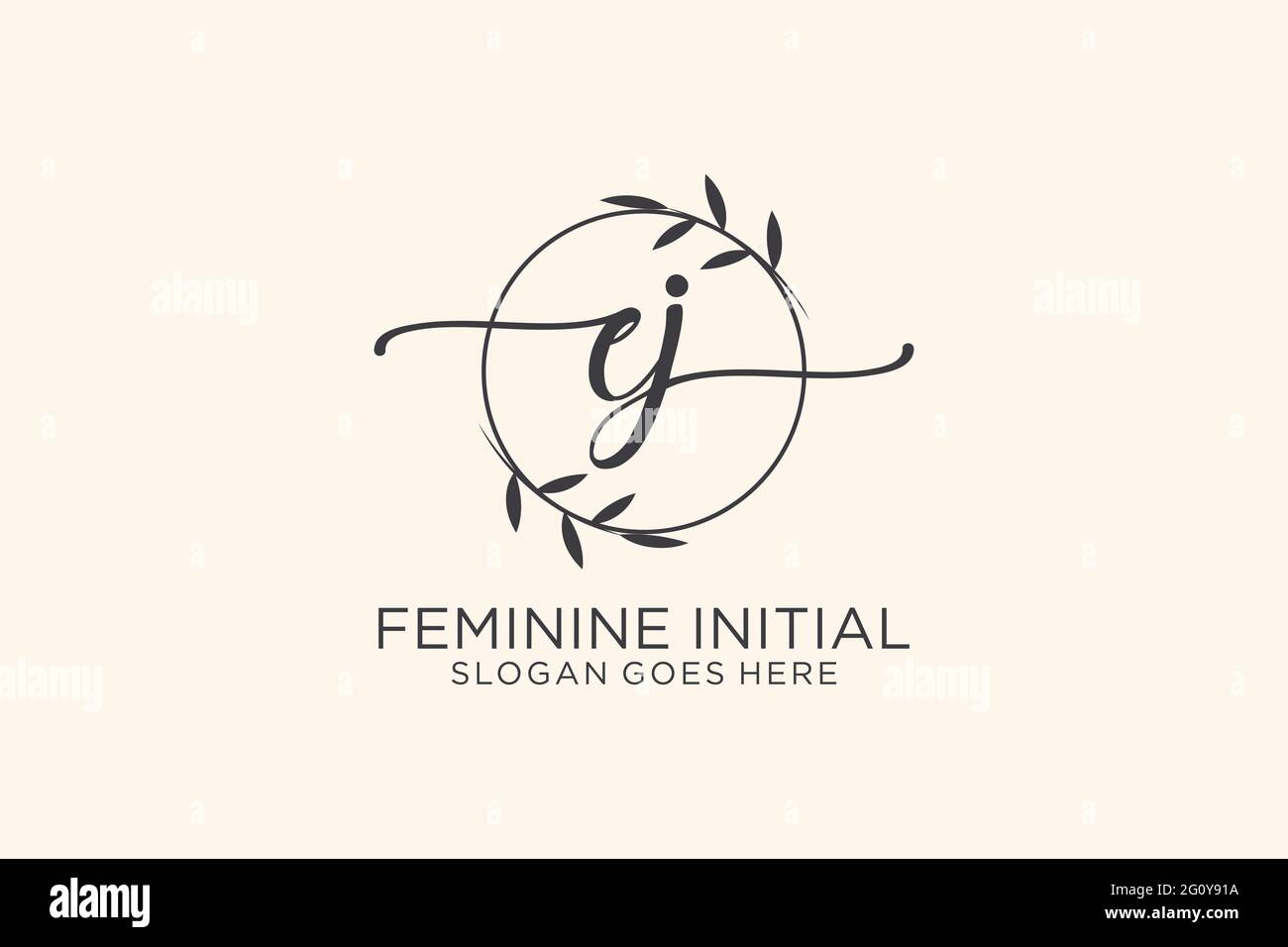 EJ beauty monogram and elegant logo design handwriting logo of initial ...