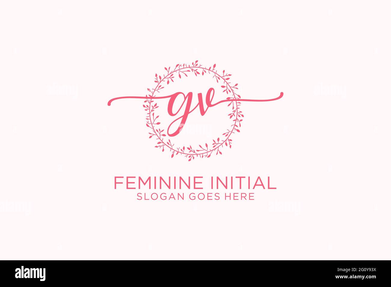 GV beauty monogram and elegant logo design handwriting logo of initial ...