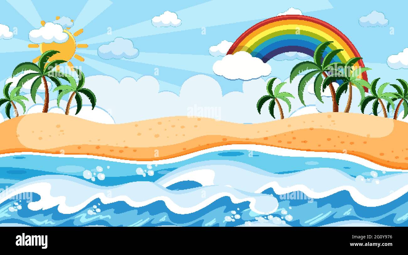 Sunny Day At The Beach Clipart