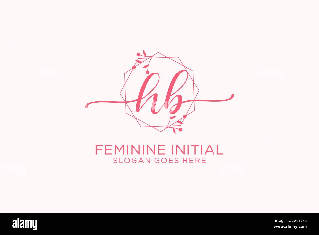 HB beauty monogram and elegant logo design handwriting logo of initial ...