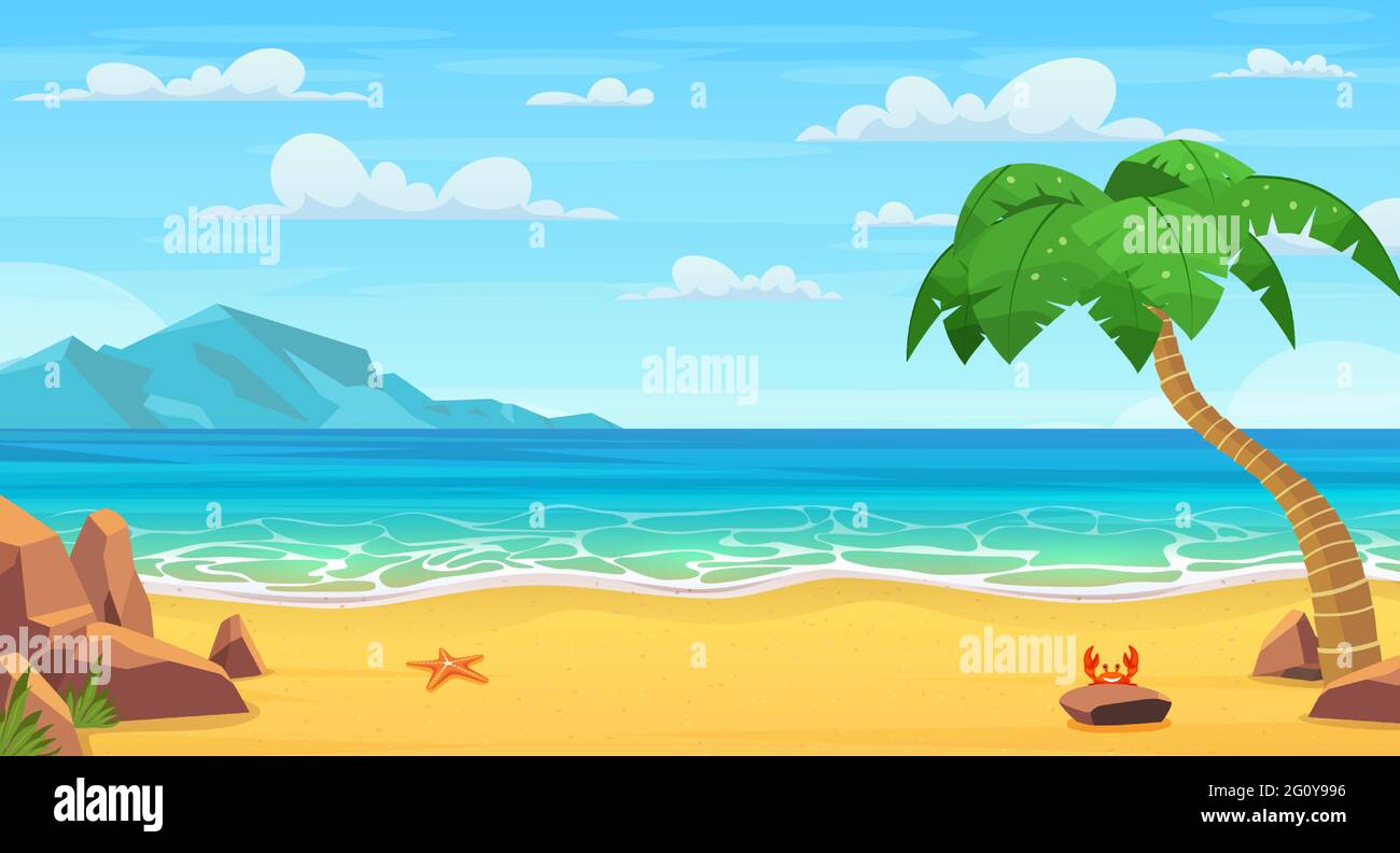 Beach scene cartoon hi-res stock photography and images - Alamy