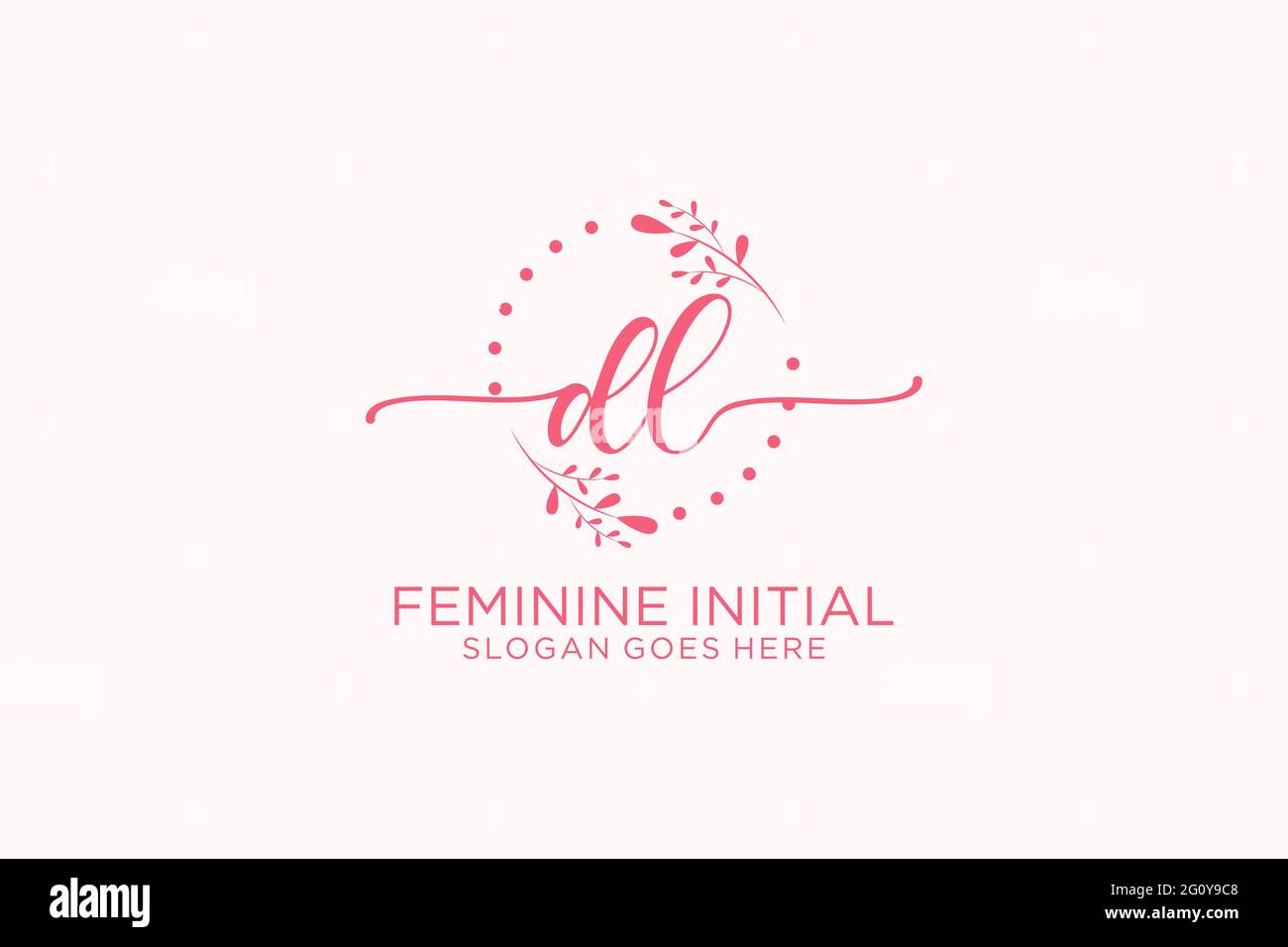 DL beauty monogram and elegant logo design handwriting logo of initial ...