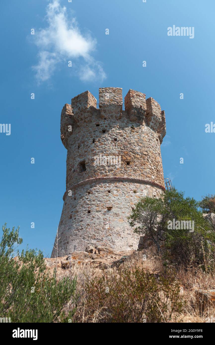 Vertical photo of the Campanella tower one of the Genoese towers in ...