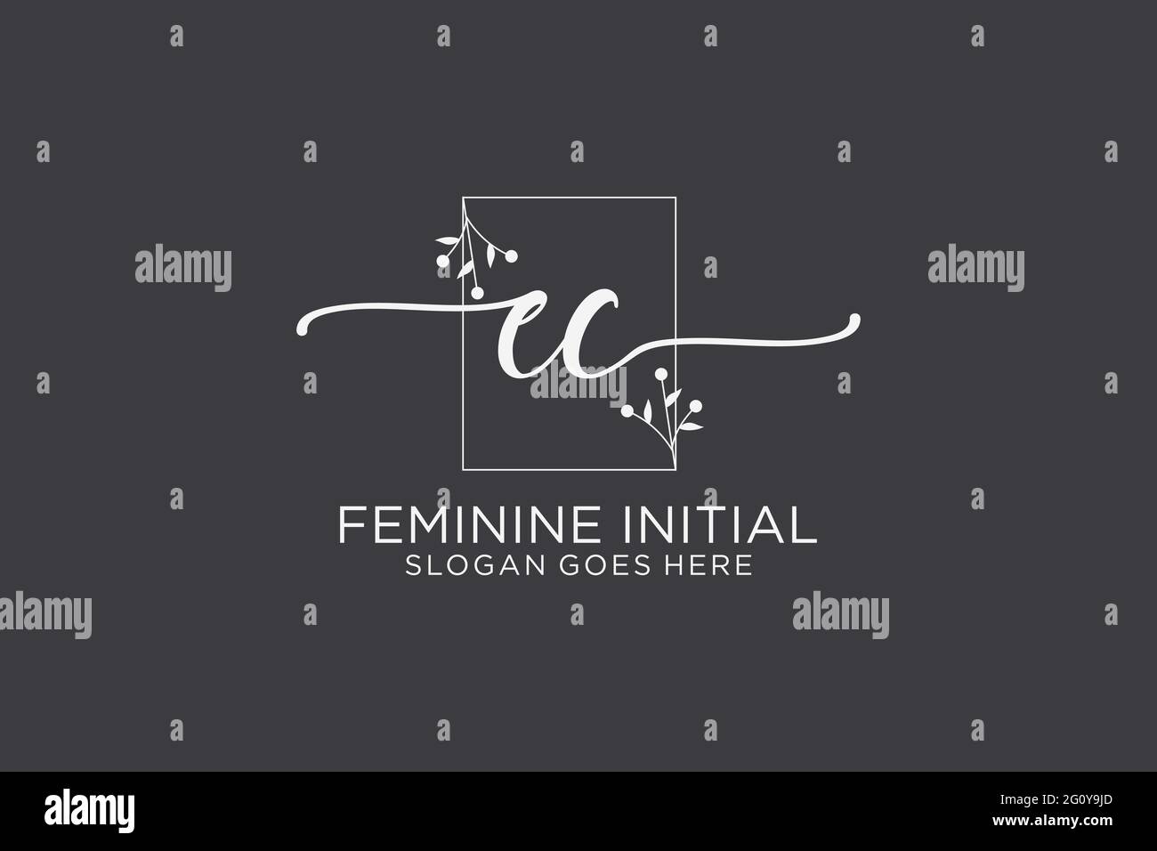 EC beauty monogram and elegant logo design handwriting logo of initial ...