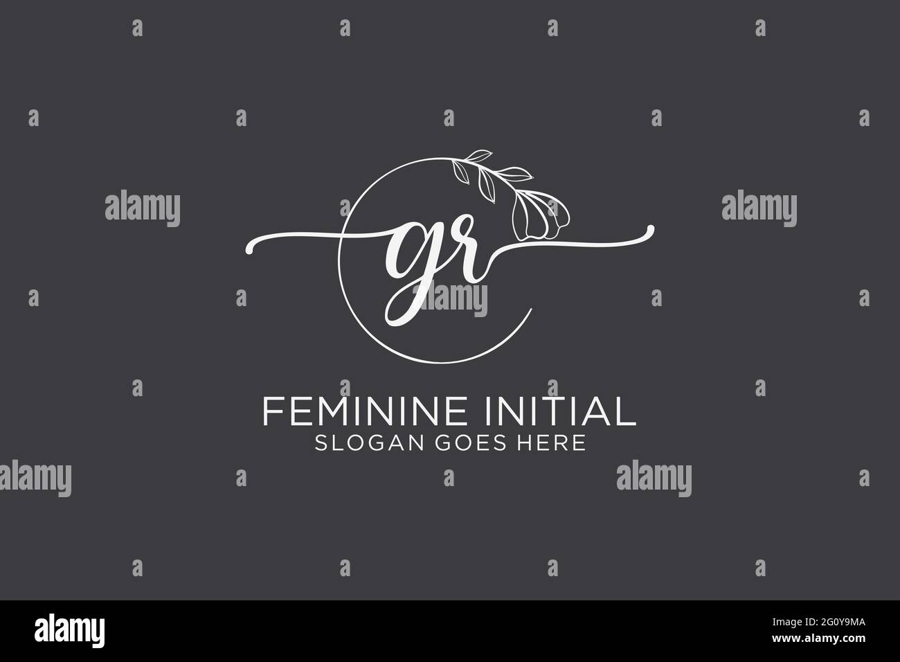 GR beauty monogram and elegant logo design handwriting logo of initial ...