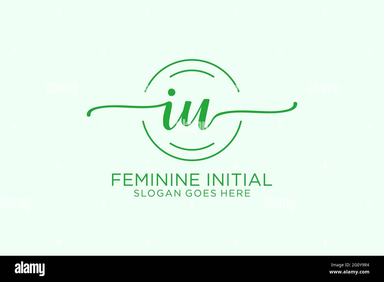 IU beauty monogram and elegant logo design handwriting logo of initial ...