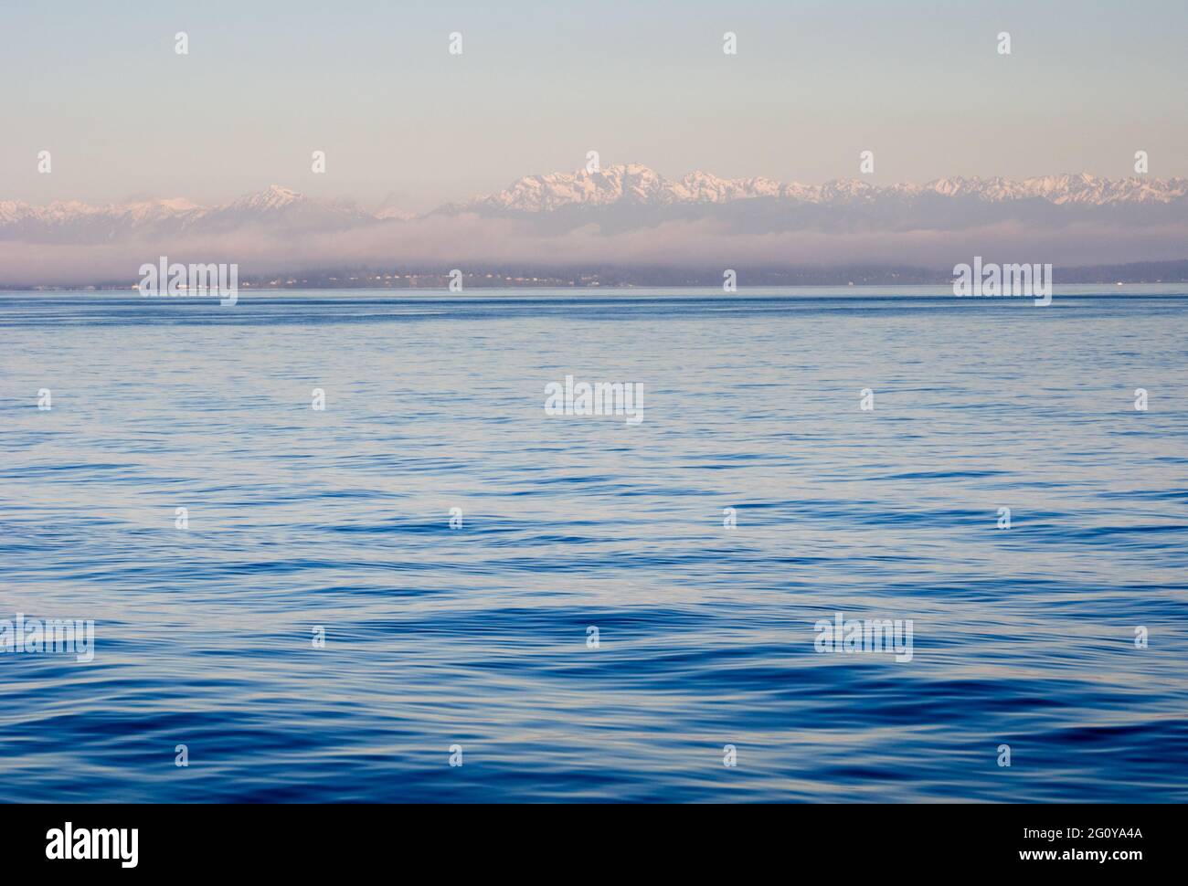View of Puget Sound with Olympic Peninsula at sunset Stock Photo - Alamy